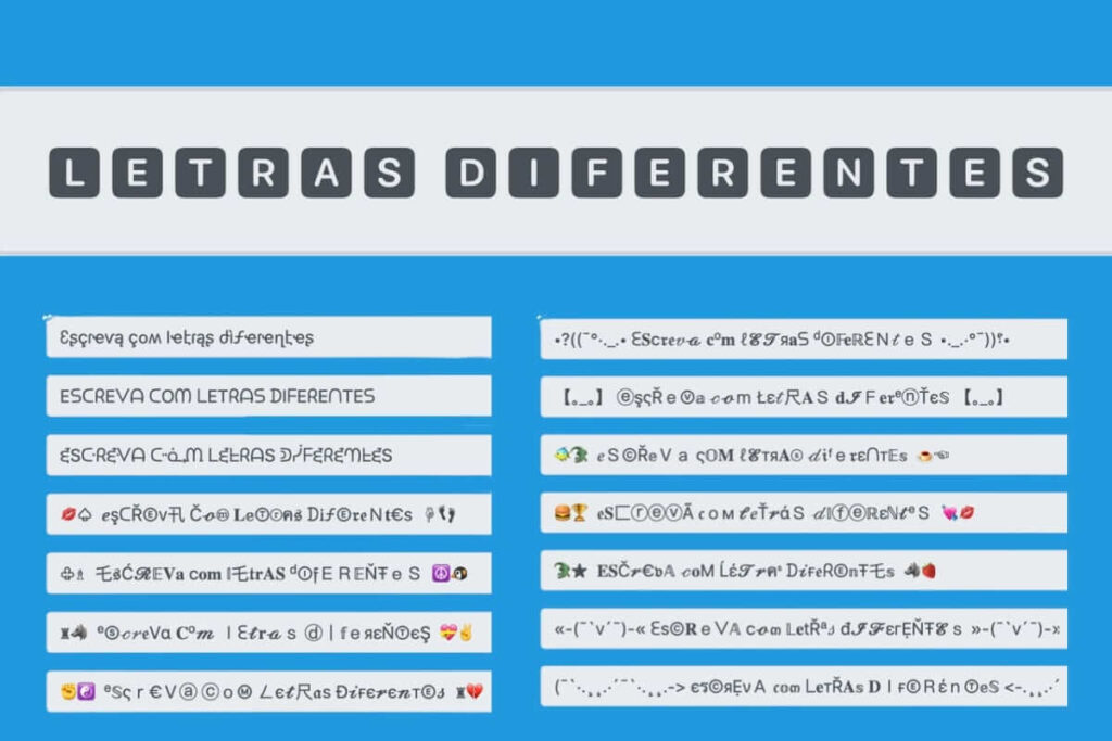 Letras Diferentes, 🅱🅾🅽🅸🆃🅰🆂 e Personalizadas - Só Escrever e Copiar ...